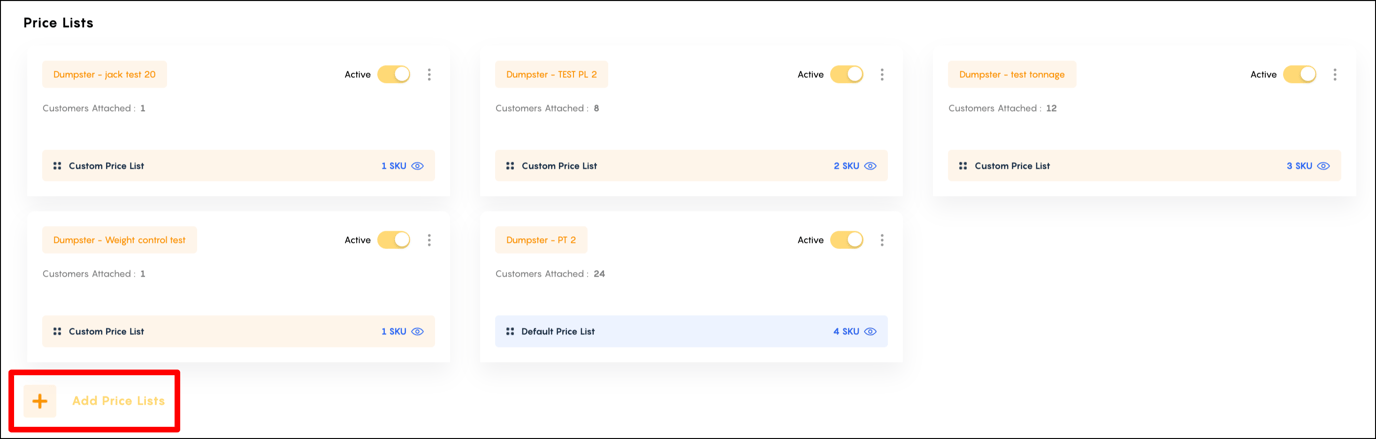 How to create a Price List and Create/Edit a SKU