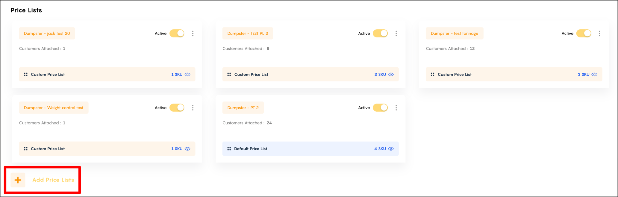 How to create a Price List and Create/Edit a SKU