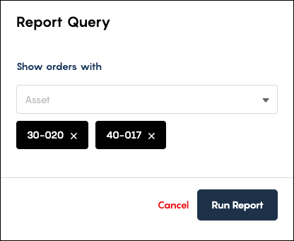 Asset Order History Report
