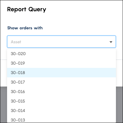 Asset Order History Report